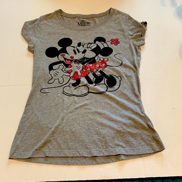 Disney | Shirts & Tops | Disneys Mickey And Minnie Mouse Glitter T ...